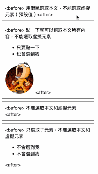 使用者選取 User Select Css 教學 Steam 教育學習網